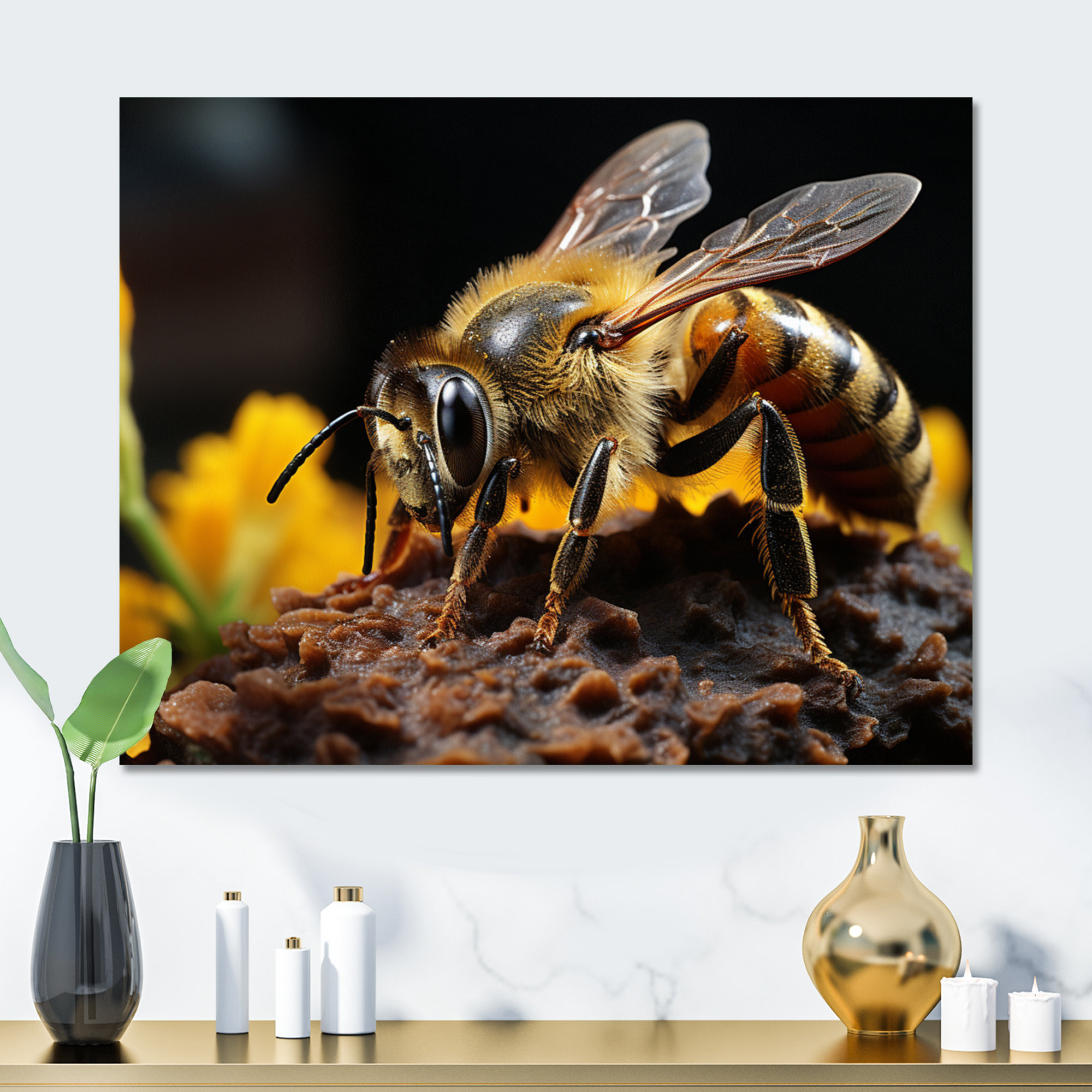 Gracie Oaks Bee Portrait I On Metal Print | Wayfair