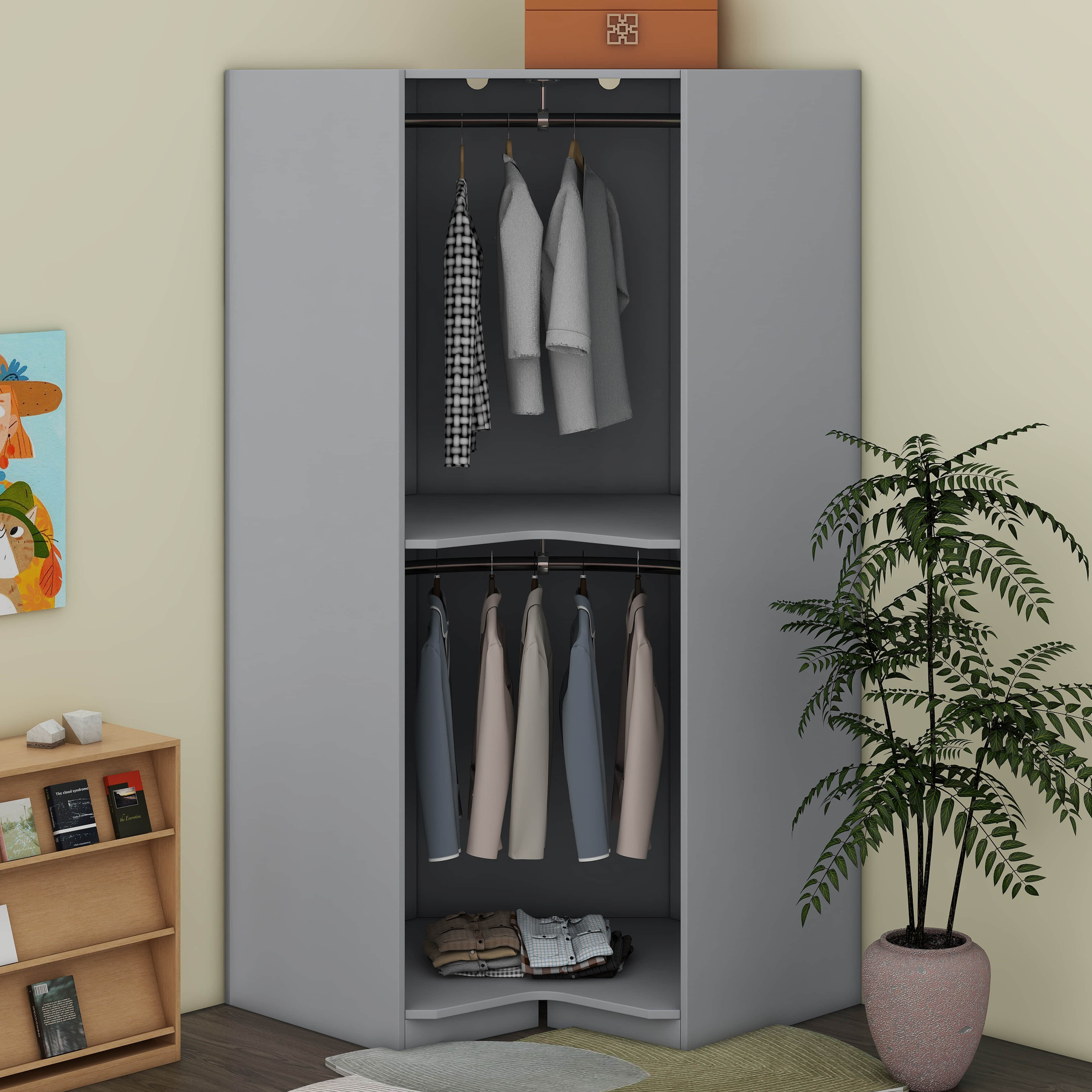 Latitude Run® Mohegan Polygon Corner Wardrobe | Wayfair