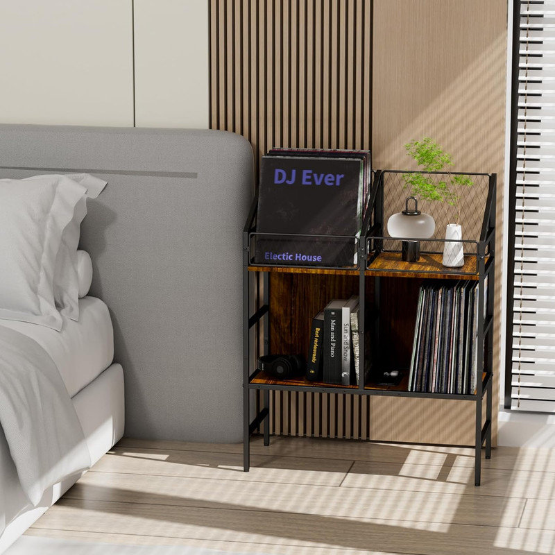 17 Stories Record Display Table for Albums Books Magazines Files | Wayfair