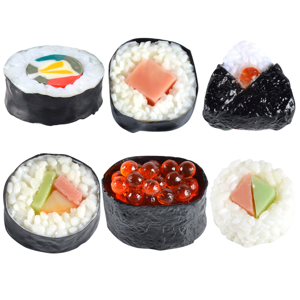 Ebern Designs 6Pcs Artificial Sushi Sample Fake Food Simulation Rice ...