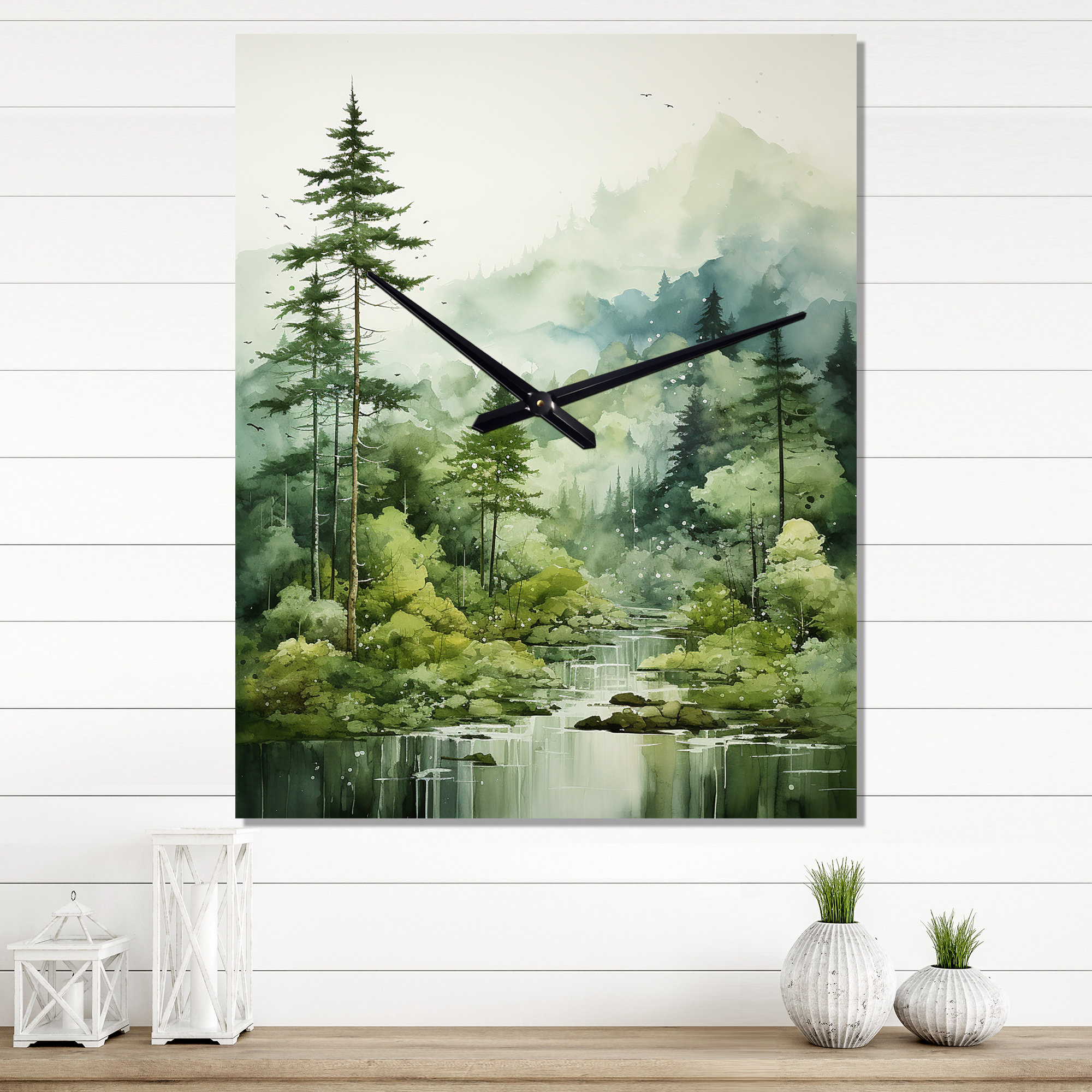 Design Art Forest Enigmatic Forest - Landscape & Nature Wall Clock ...