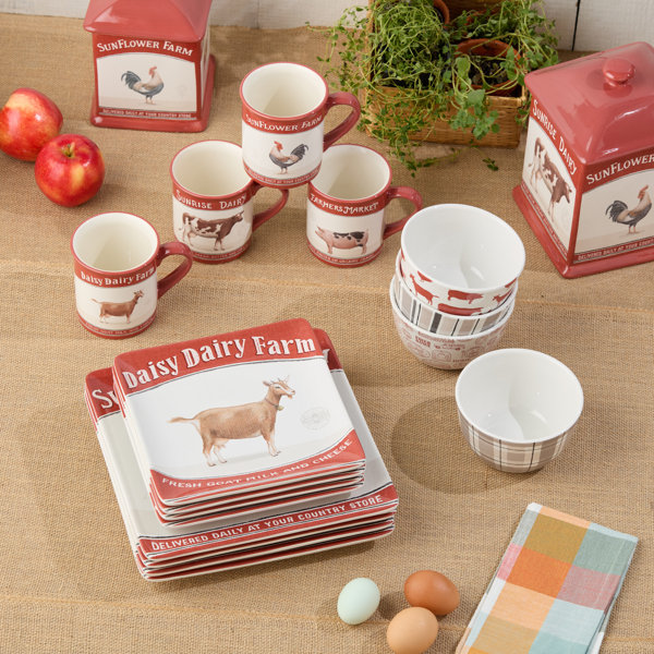 Certified International Vintage Farm 16-Piece Dinnerware Set, Includes ...