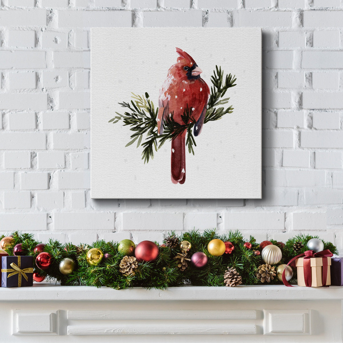 The Holiday Aisle® Cardinal With Snow I On Canvas Print | Wayfair
