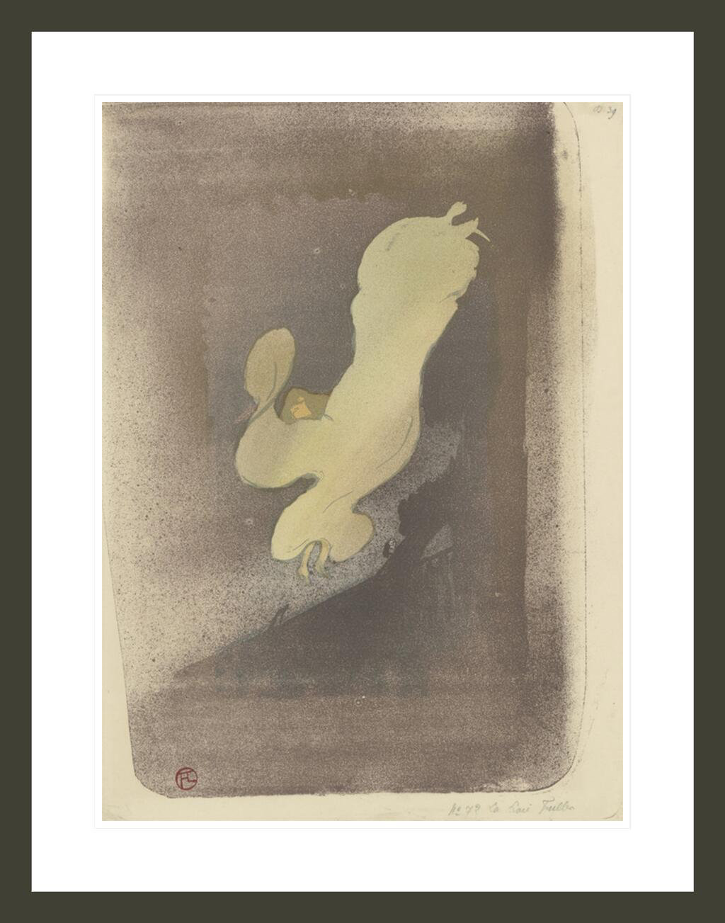 1000Museums «Miss Loïe Fuller» par Henri de Toulouse-Lautrec, impression giclée encadrée ...