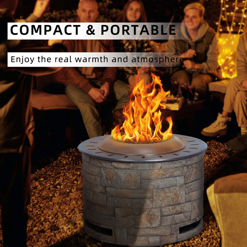 17 Stories 15 H Outdoor Smokeless Fire Pit | Wayfair