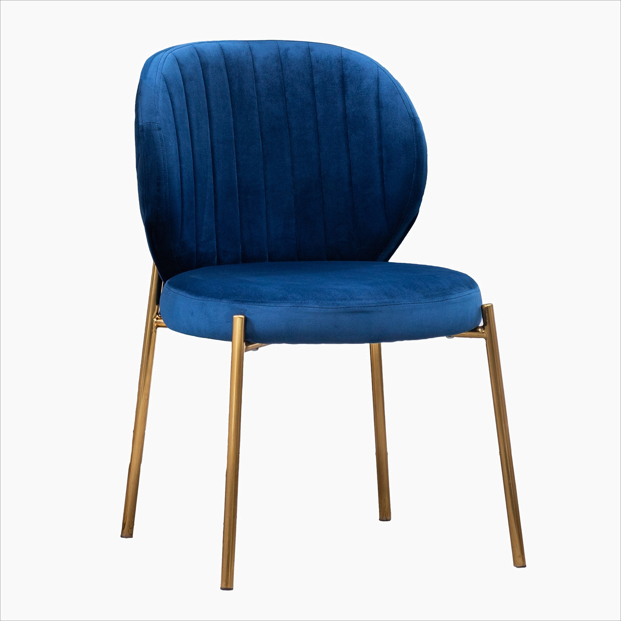 Latitude Run® Talib Contemporary Velvet Upholstery Dining Chair, Blue ...