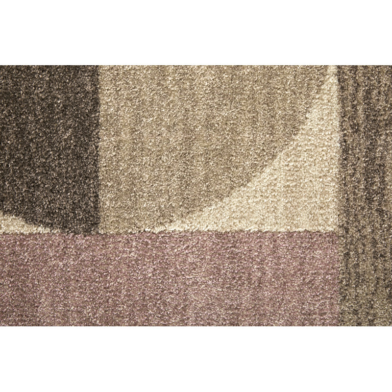 17 Stories Roy Modern Color Block, Ivory/Brown/Blue Area Rug | Wayfair