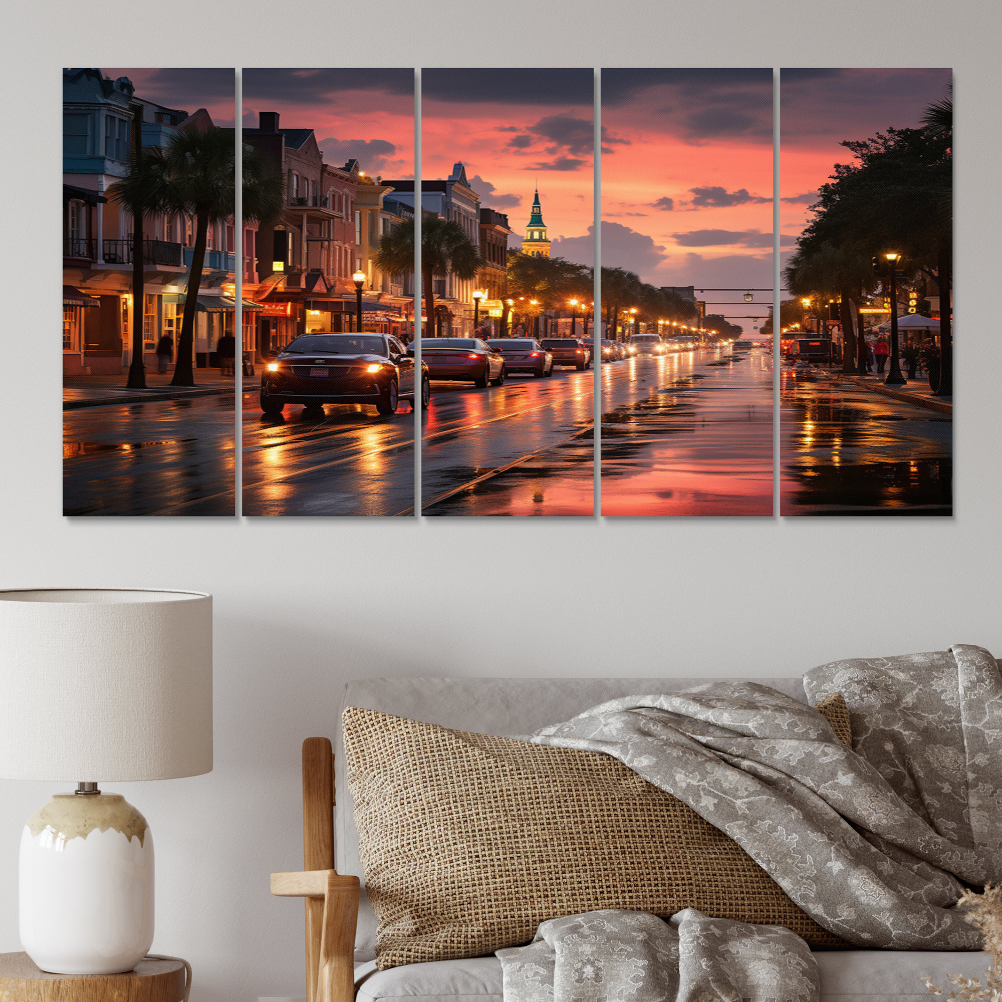 Design Art Charleston Beautiful Cityscape II - Cityscapes Metal Wall ...