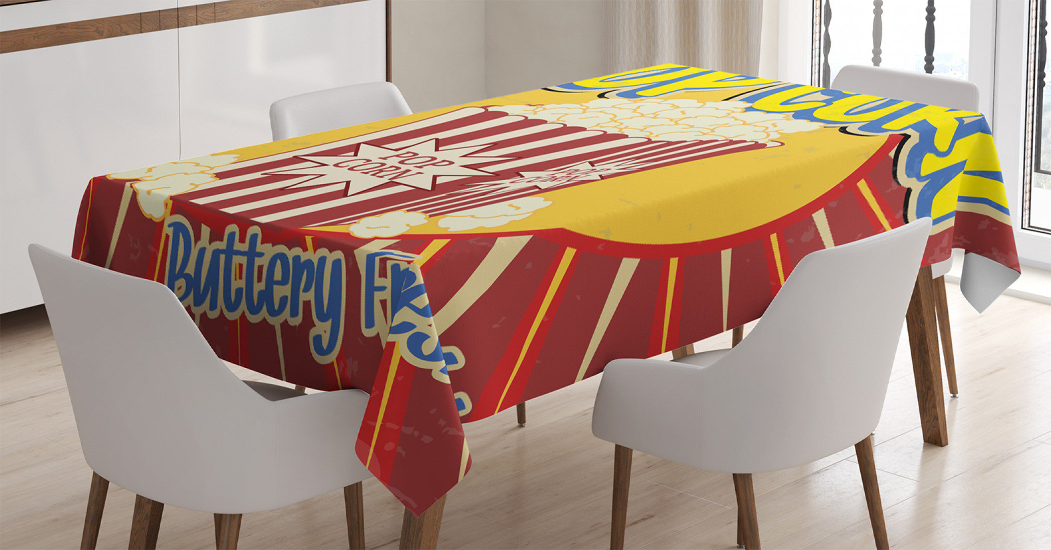 East Urban Home Grunge Popcorn Commercial Print Tablecloth | Wayfair