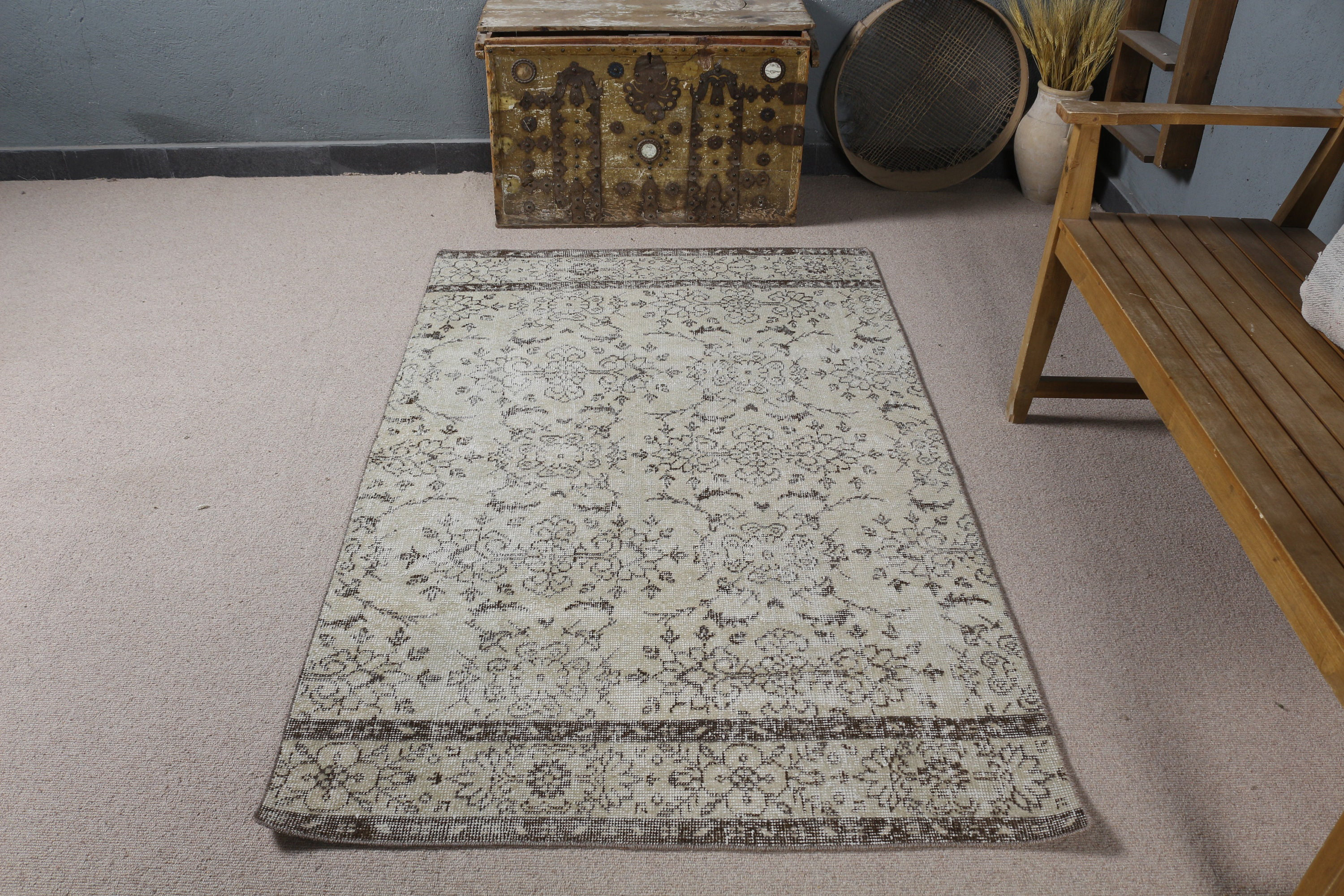 Bungalow Rose Vintage Turkish Oushak Rug in Black Perfect For Salon ...