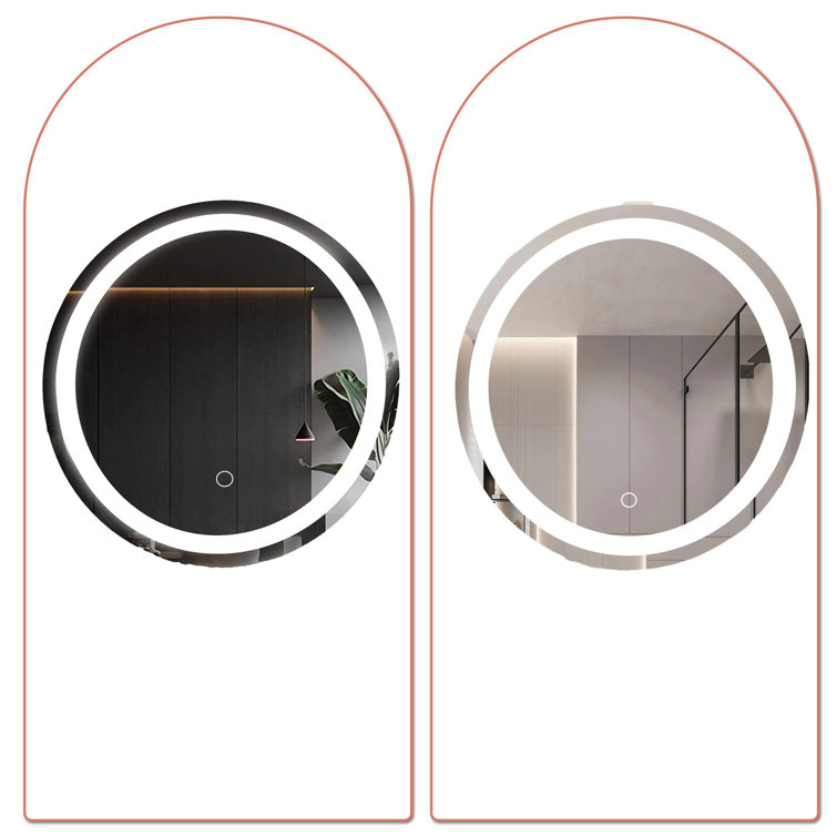 Latitude Run® Bathroom Mirror With LED Touch Buttons For Adjustable ...