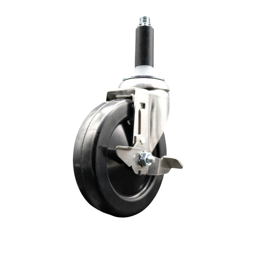 Service Caster Hard Rubber Swivel Expanding Stem Caster with Brake ...