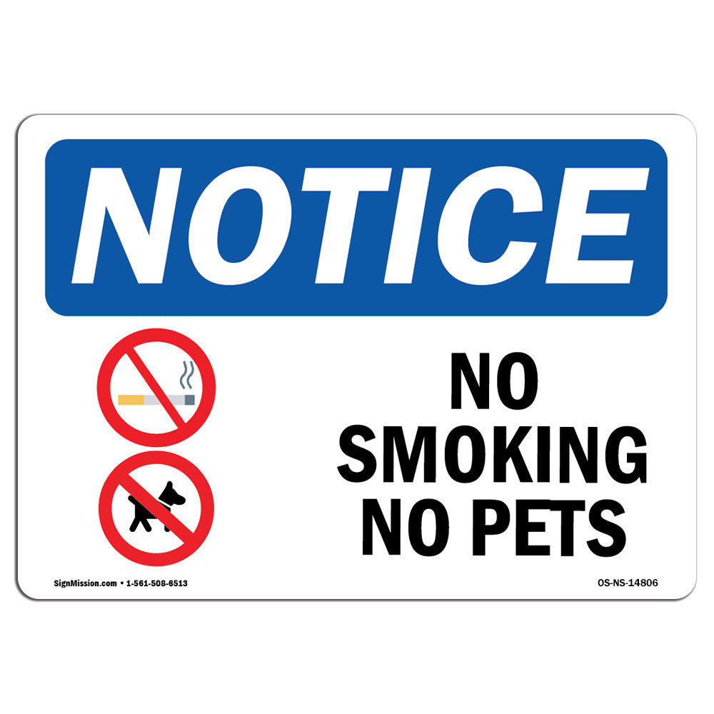 SignMission OSHA Notice - No Smoking No Pets Sign With Symbol | Wayfair