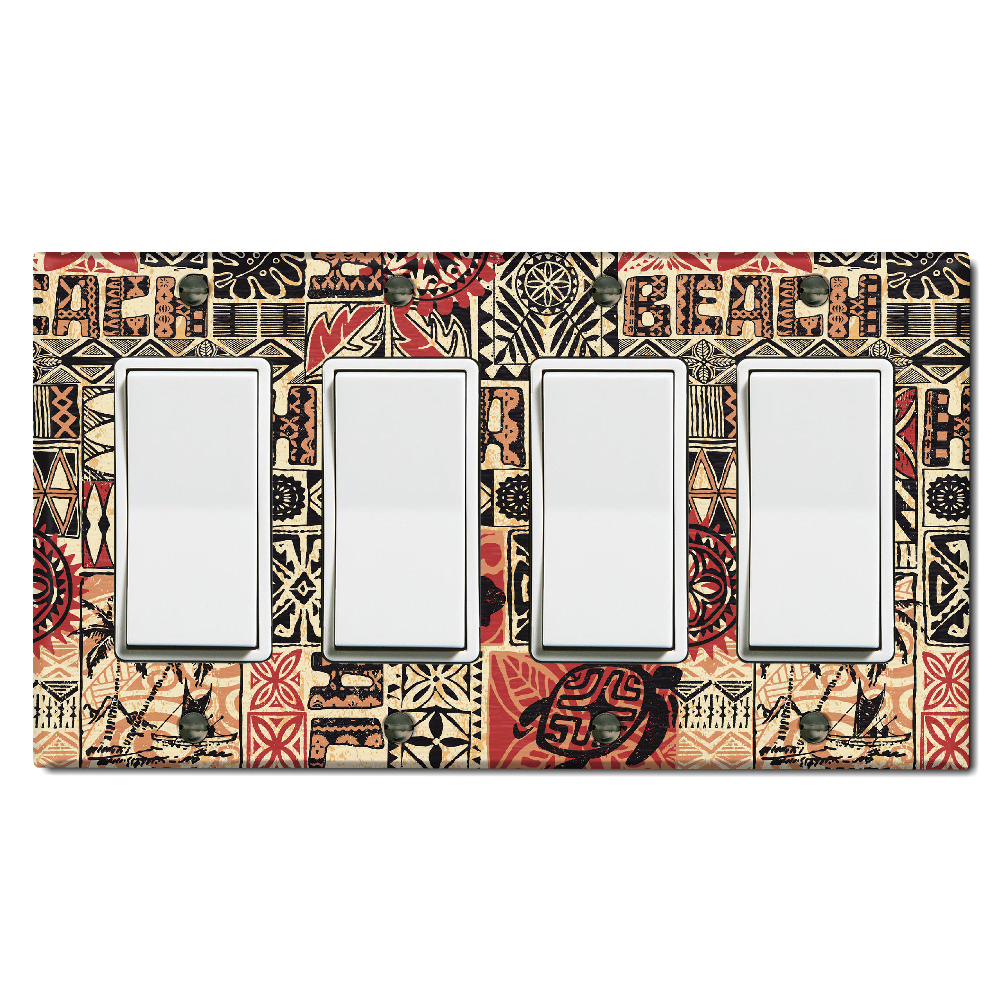 WorldAcc Metal Light Switch Plate Outlet Cover (Hawaii Decoration Biege ...