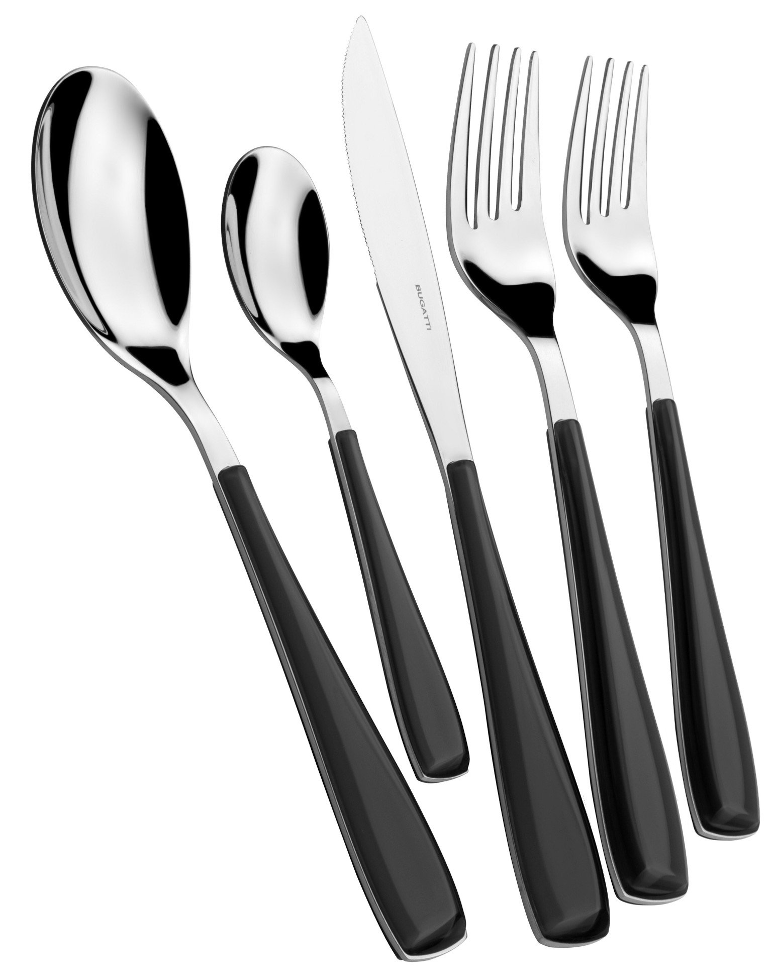 Bugatti Italy Essenza 5 Piece 18/10 Stainless Steel Flatware Set ...