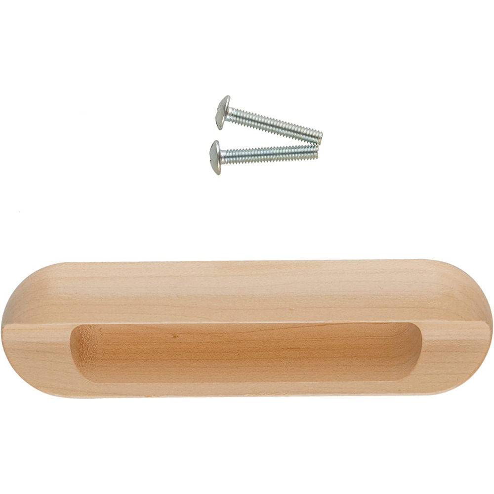 UNIQANTIQ HARDWARE SUPPLY Natural Blond Wood Pocket Drawer Pull ...
