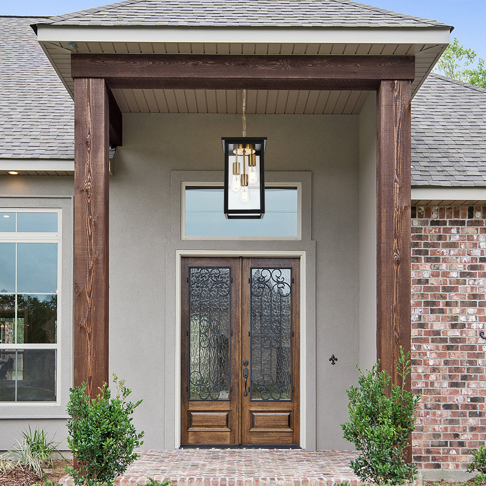 Mercer41 Outdoor Pendant Light Fixture, Exterior Chandelier Hanging ...