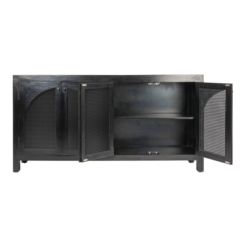 Rowena Interiors Quinn Mango Wood Sideboard with Arched Cane Doors ...