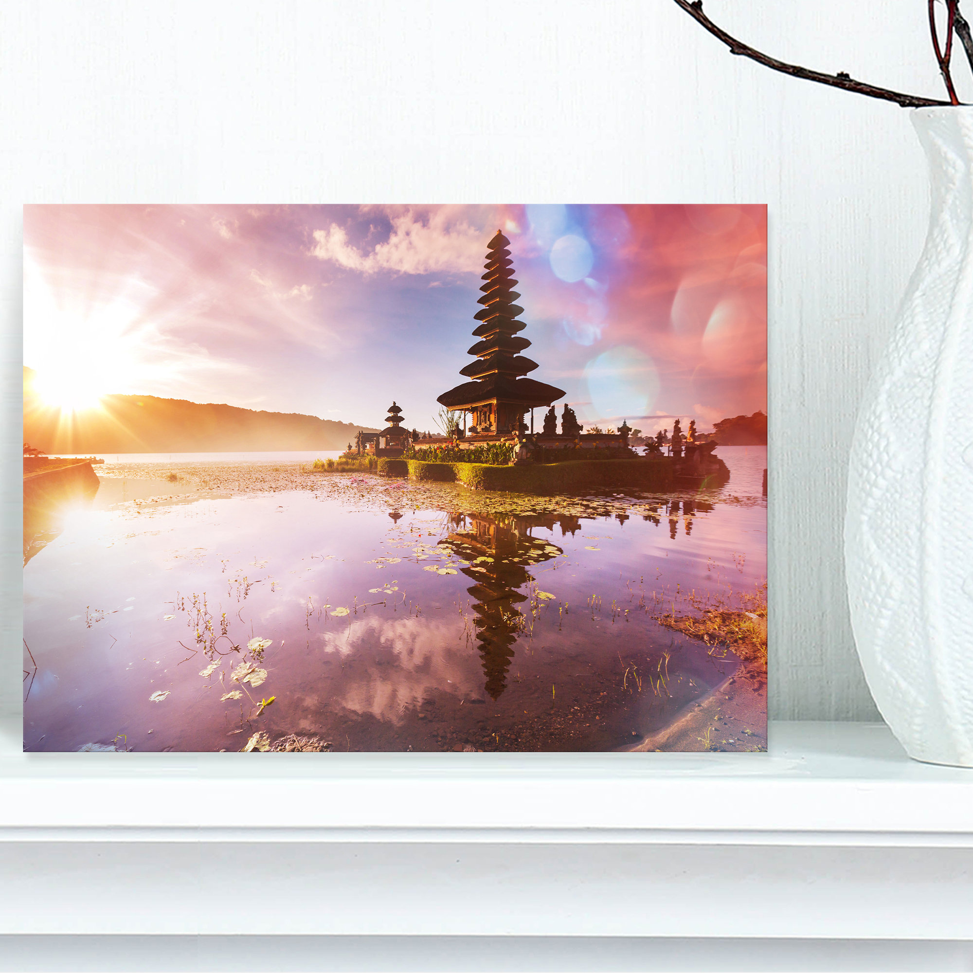 Design Art Beautiful Ulun Danu Temple - Wrapped Canvas Photograph Print ...
