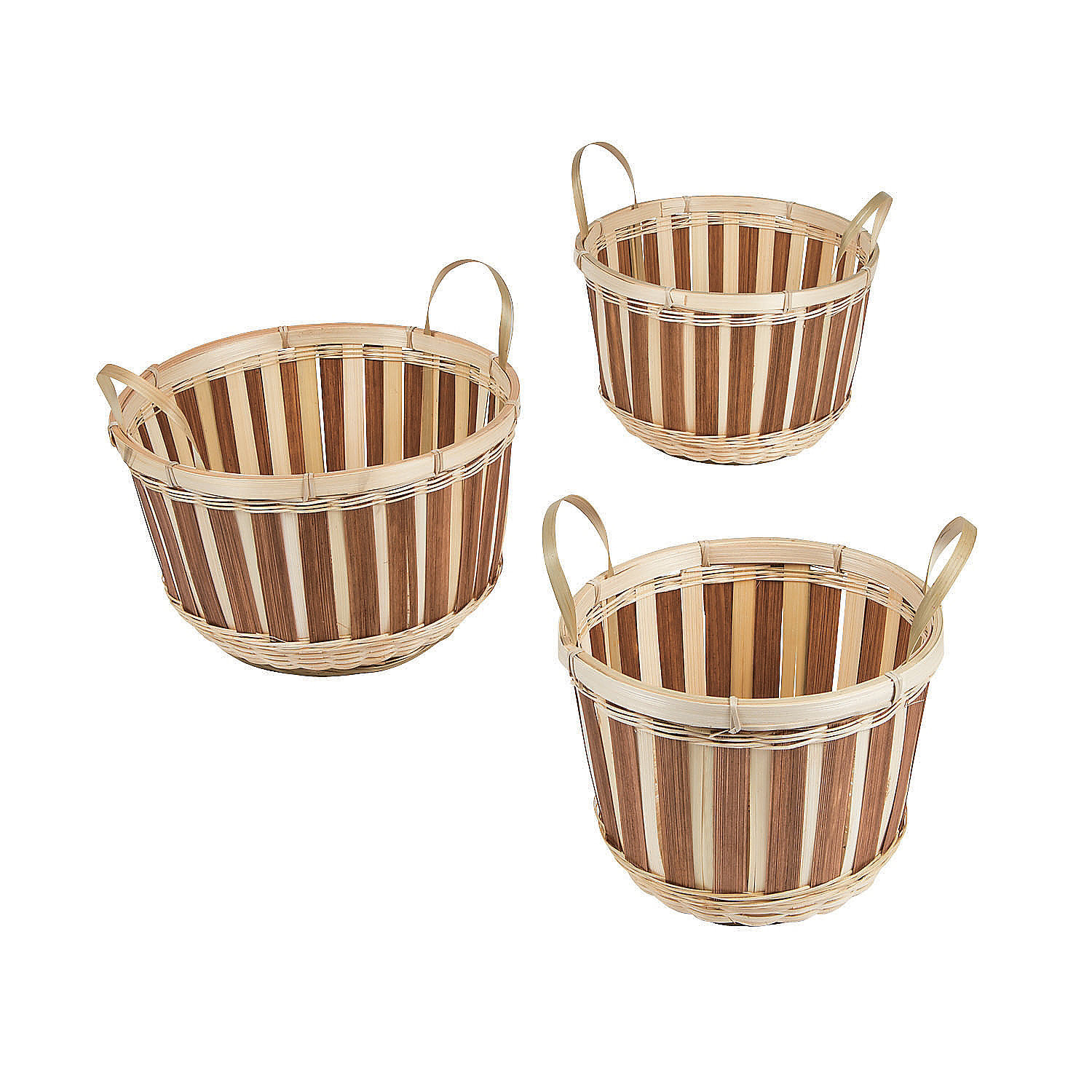 Bayou Breeze Bushel 3 Piece Solid Wood Basket Set | Wayfair
