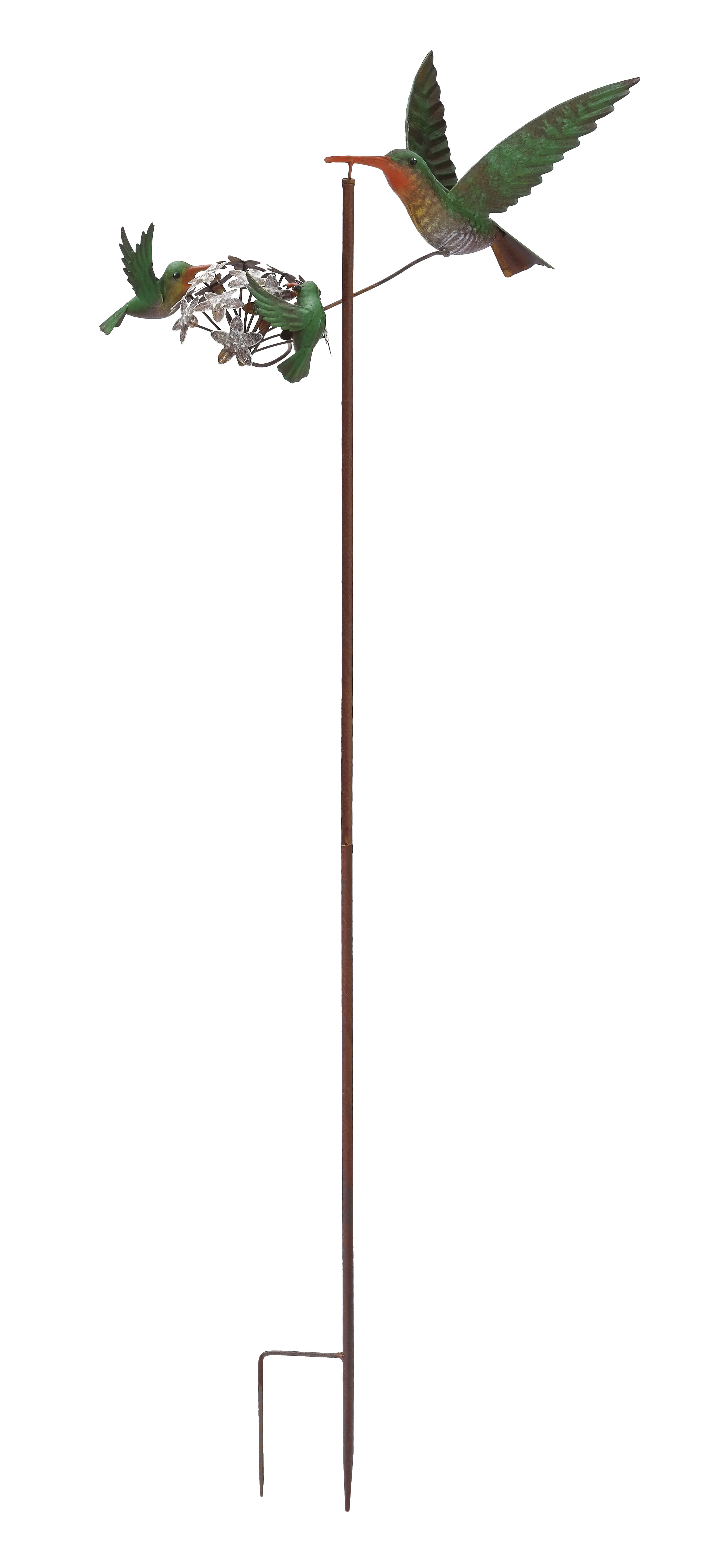 Arlmont & Co. Rustic Hummingbird with 3 Baby Birds Metal Balancer ...