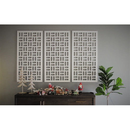 VIMA 4'' H x 2'' W White PVC Wall Decor & Privacy Screen Panel Included ...