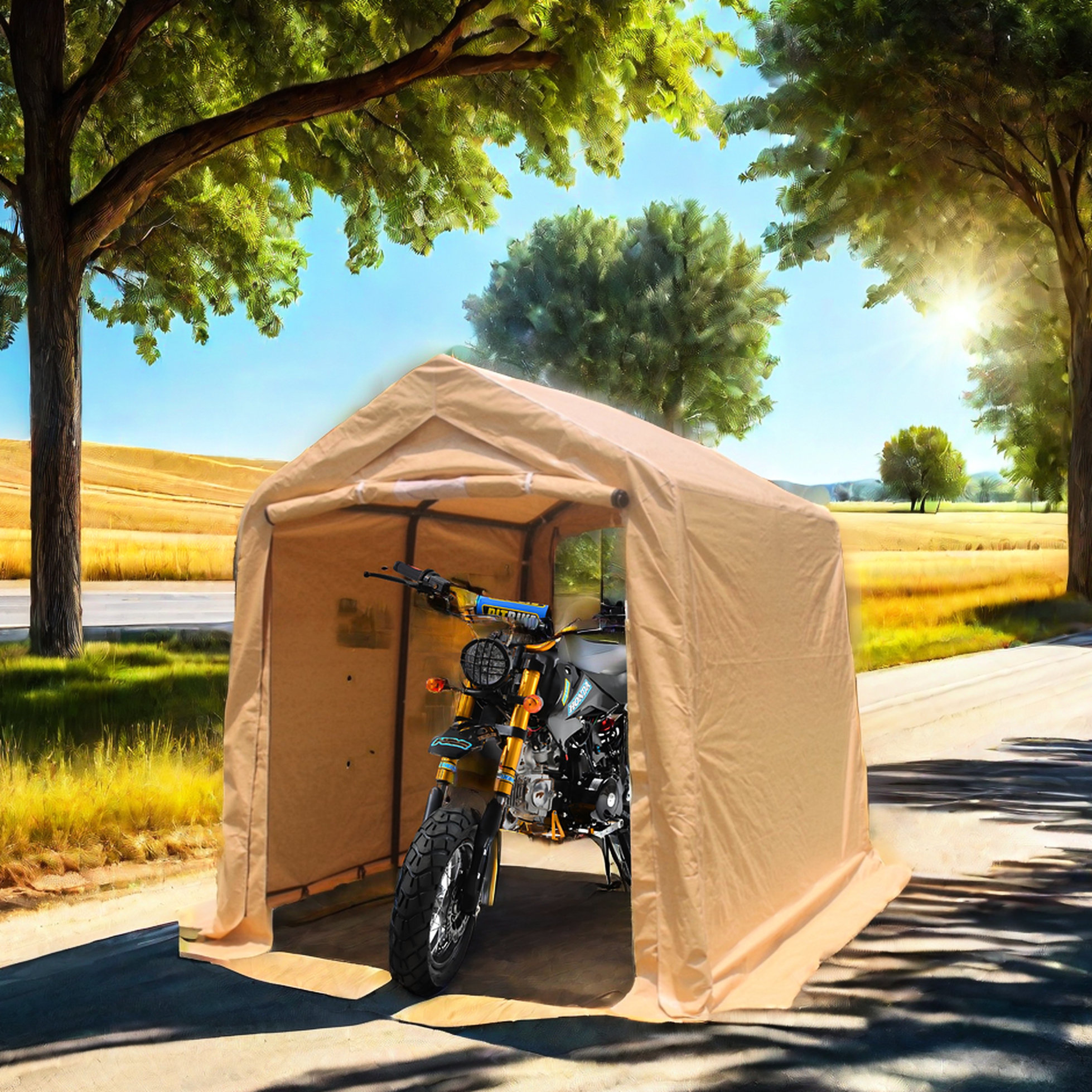 Crafted Palm 7X12ft Portable Gazebo Shelter Storage, Heavy Duty With 2 ...