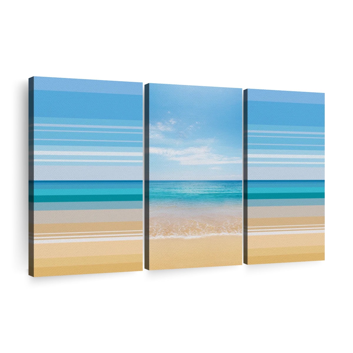 Highland Dunes Seascapes And Ocean Colorblock Ocean Multi Piece Canvas ...