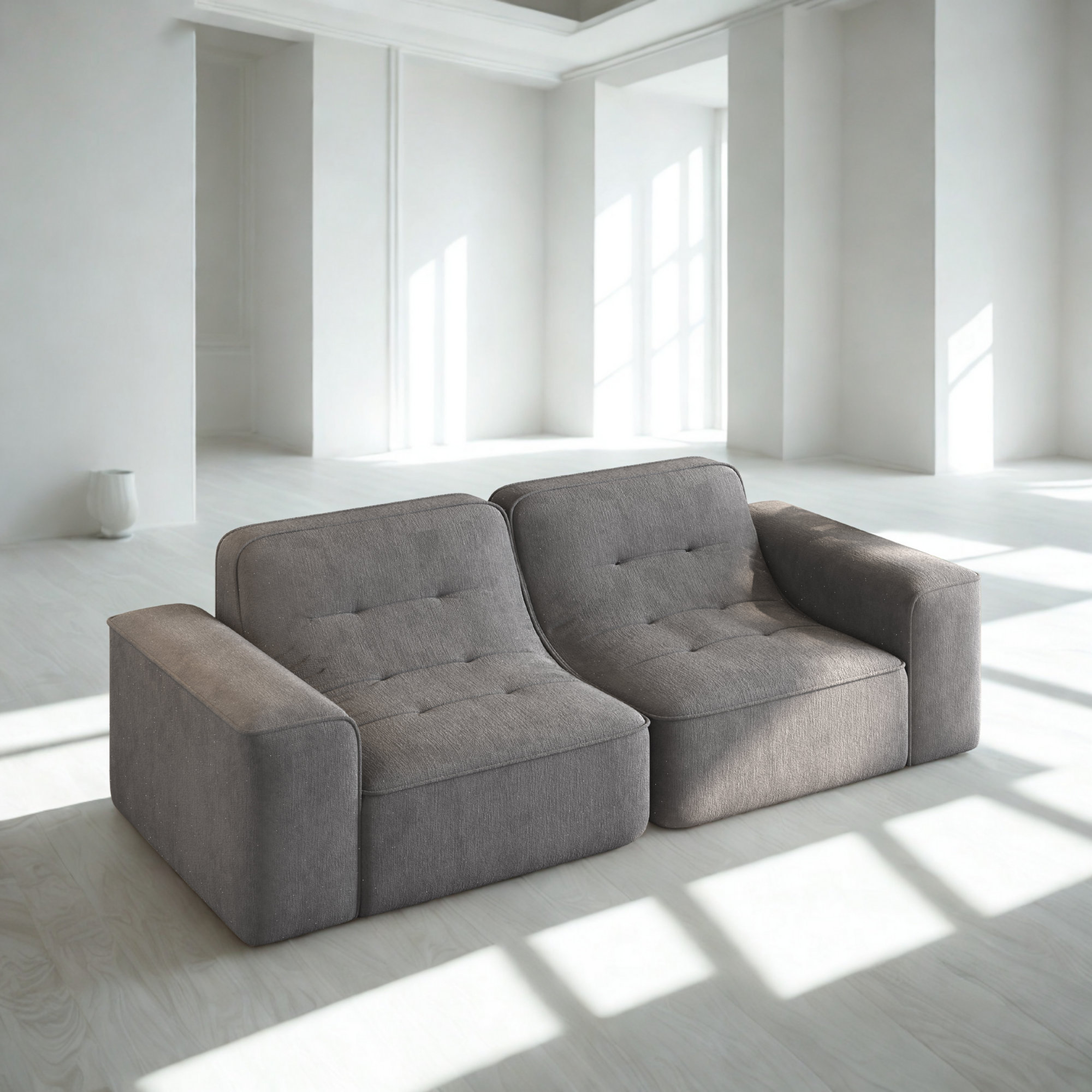 Mercer41 83.6" Modular Sectional 3-Seater Sofa With Tufted Design ...