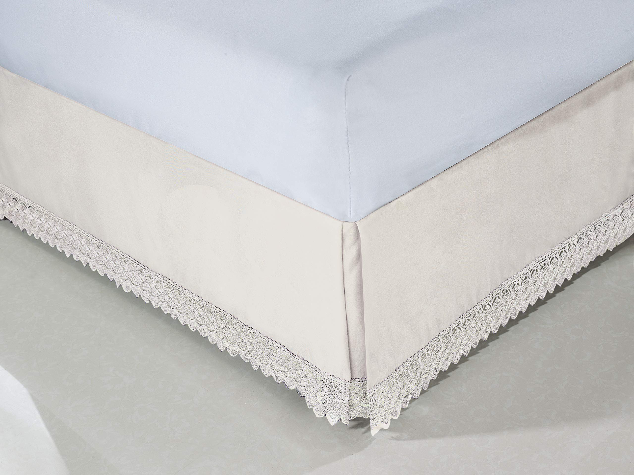 tangmaikeji Silky-Soft Luxury Lace Fringe Dust Ruffle/Bed Skirt ...