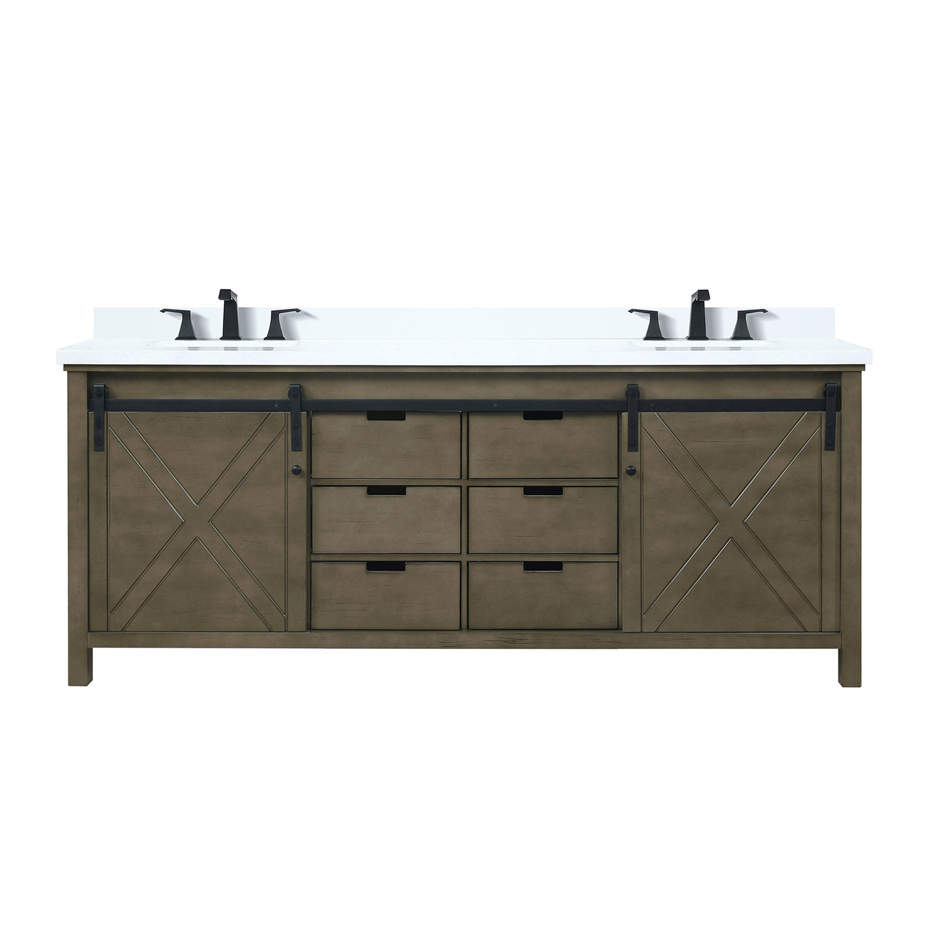 Rosalind Wheeler Rustic Brown Double Bath Vanity With Quartz Countertop ...