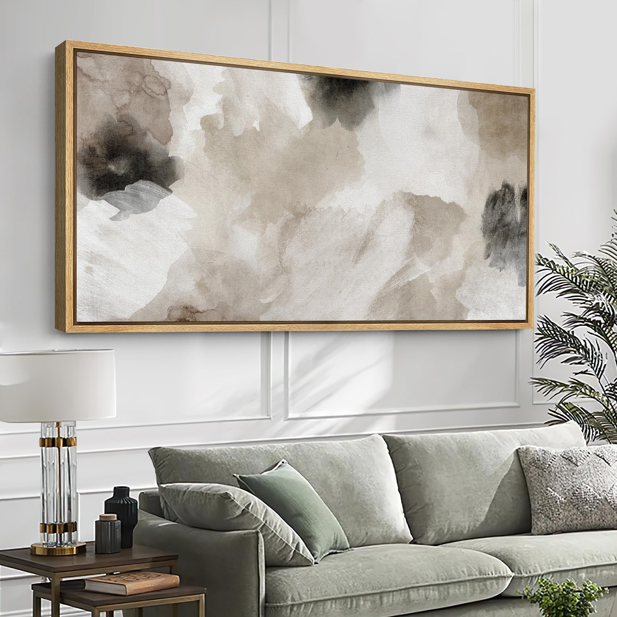 wall26 Neutral Watercolor Abstract Earth Tones Minimalist Modern Art ...