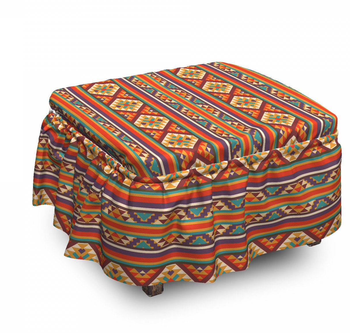 East Urban Home Ambesonne Colourful Ottoman Cover, Aztec Tribal, 2 ...