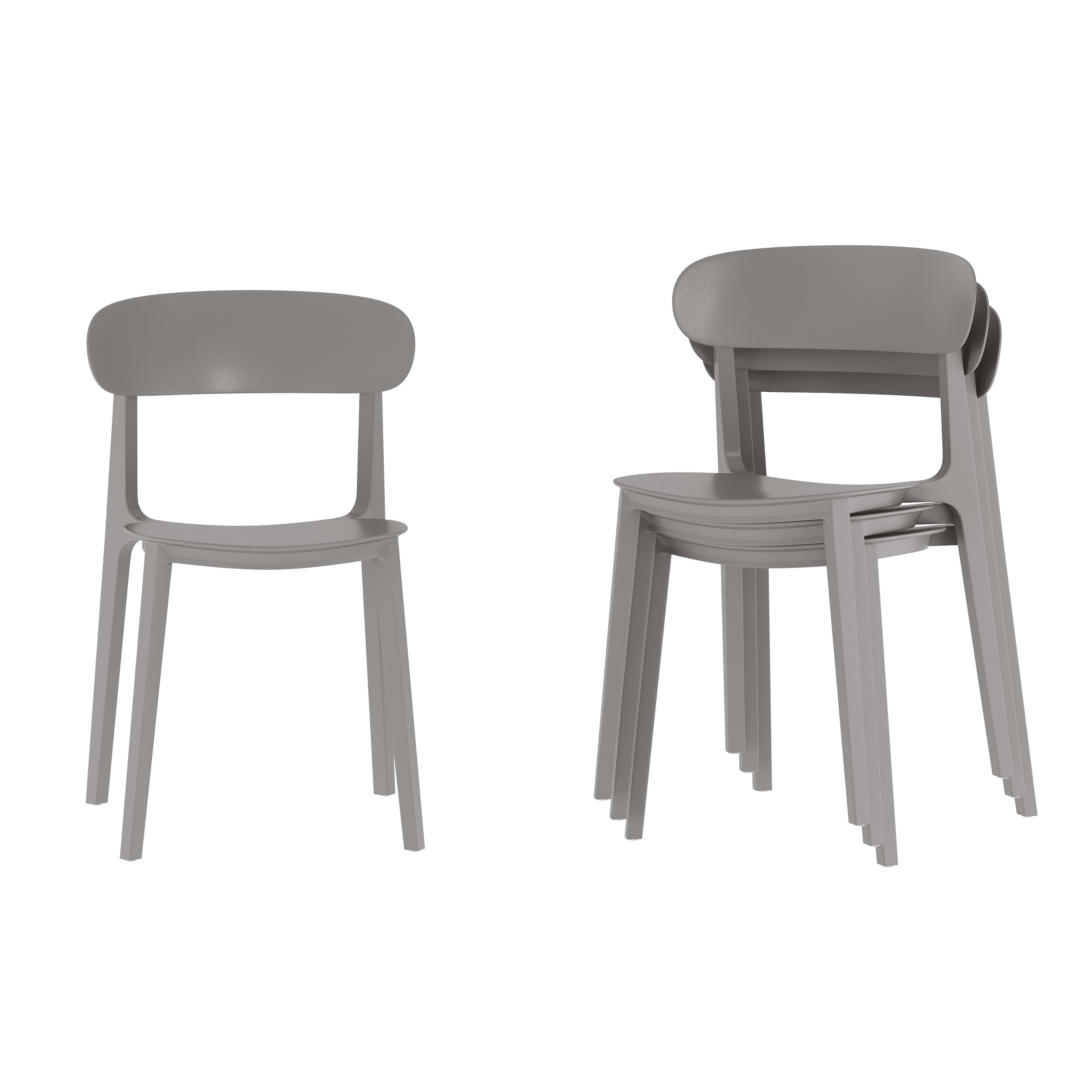 George Oliver Commercial All-Weather Resin Stack Chair With Contoured ...