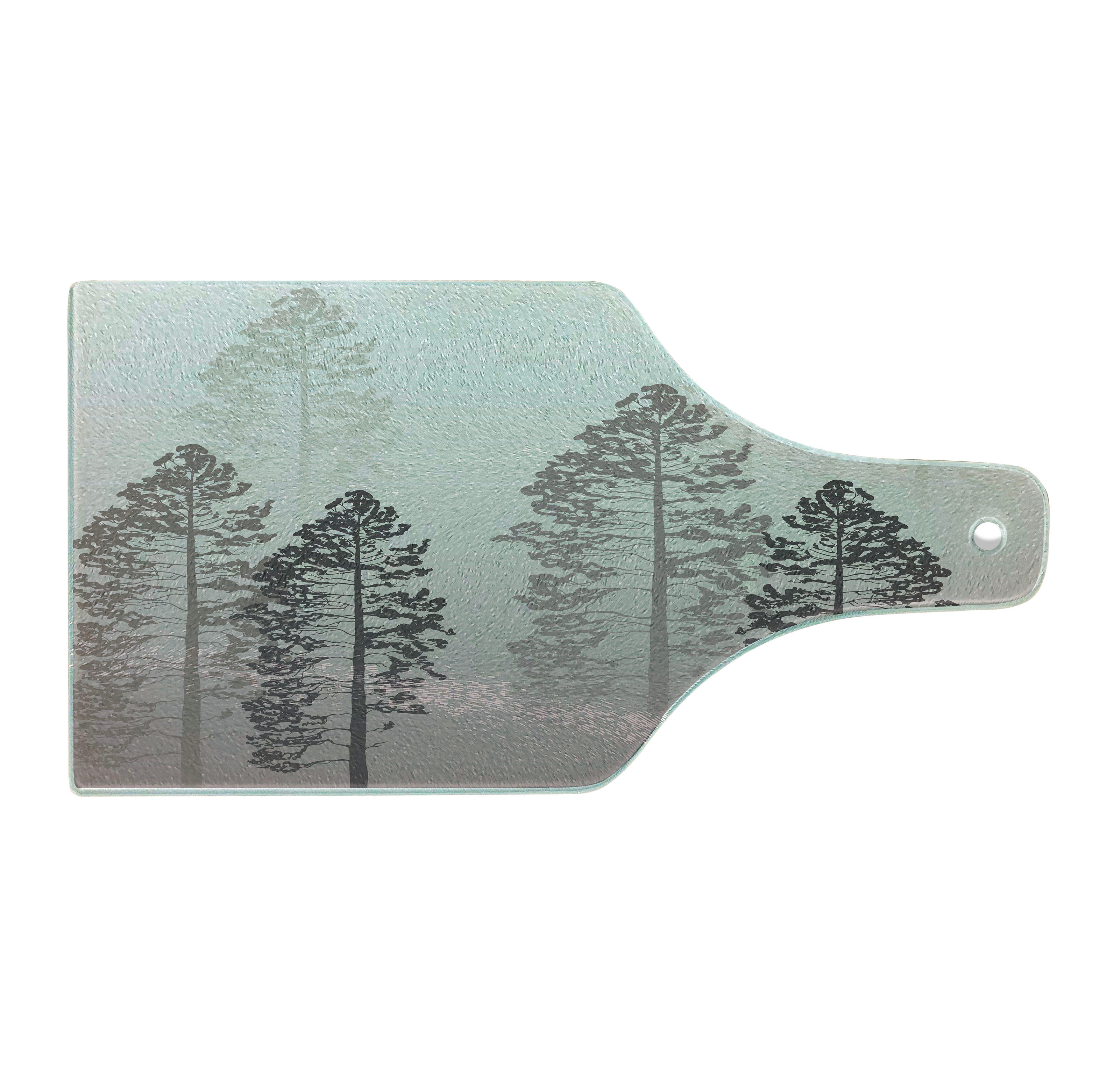 Ambesonne Country Tempered Glass Cutting Board Wild Pine Forest Themed ...