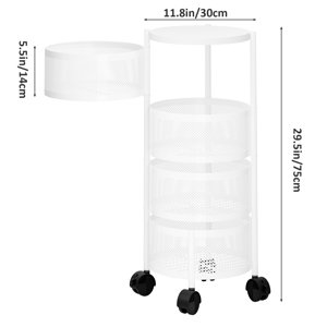 Latitude Run® Rotating Storage Rack,3/4/5 Tier Circular Rotating Basket ...