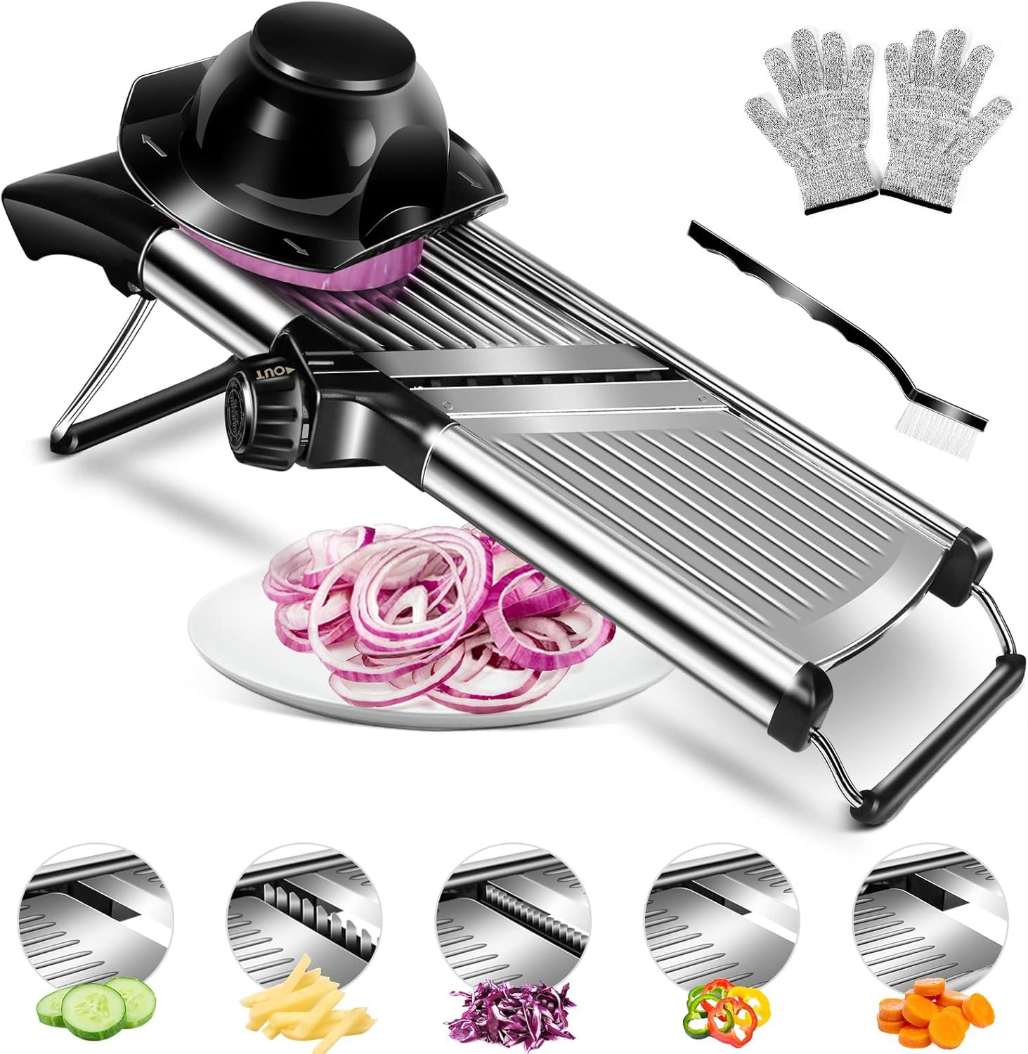 Anadea Adjustable Mandoline Food Slicer Vegetable Slicer Fruit Cutter ...