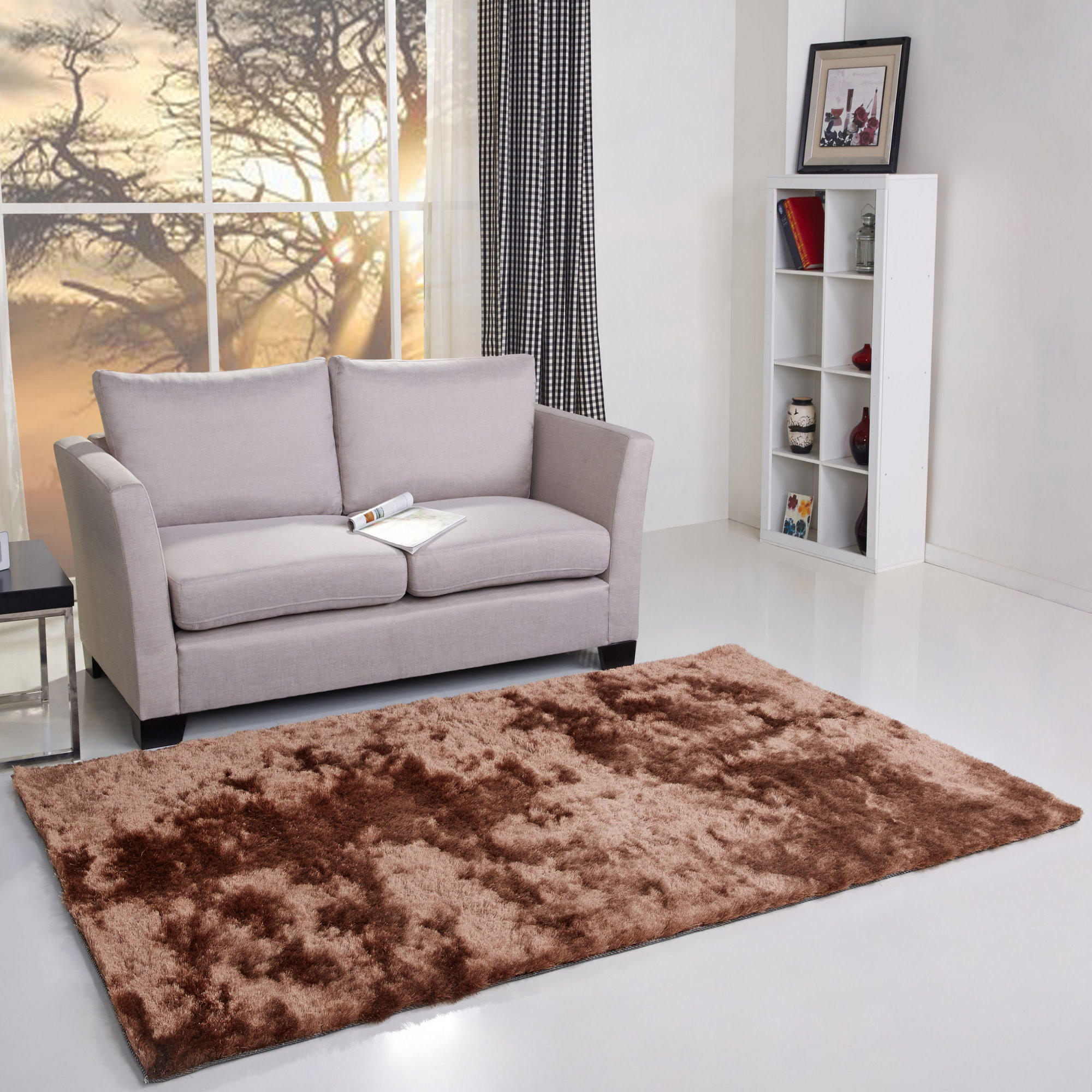 Millwood Pines Rheba Shag Coffee Area Rug & Reviews | Wayfair