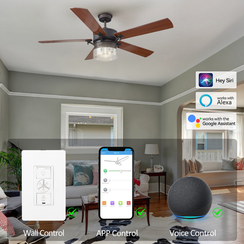 Latitude Run® Gizell 52'' Ceiling Fan with Light Kit | Wayfair