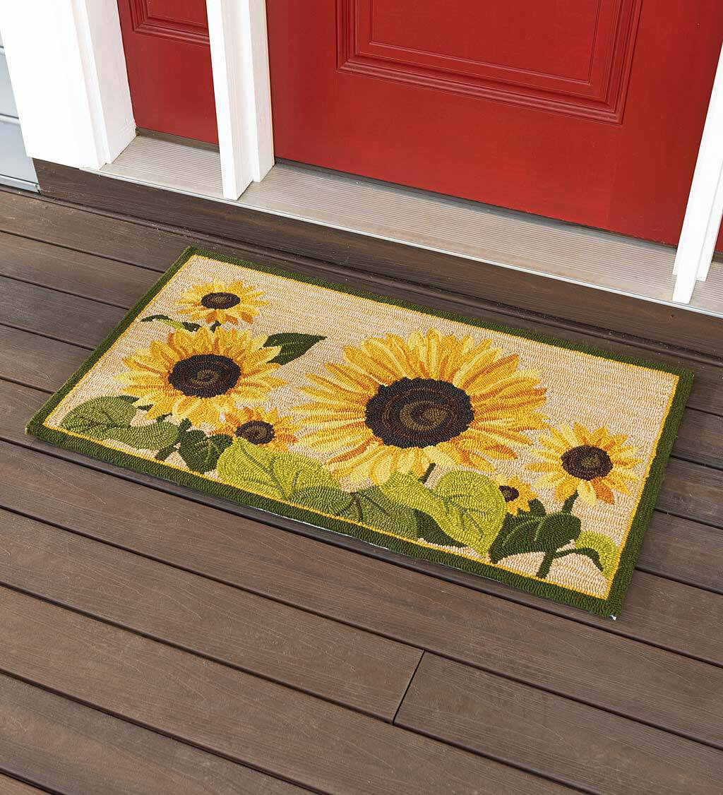 Plow & Hearth Sunflower Indoor Outdoor Door Mat & Reviews | Wayfair