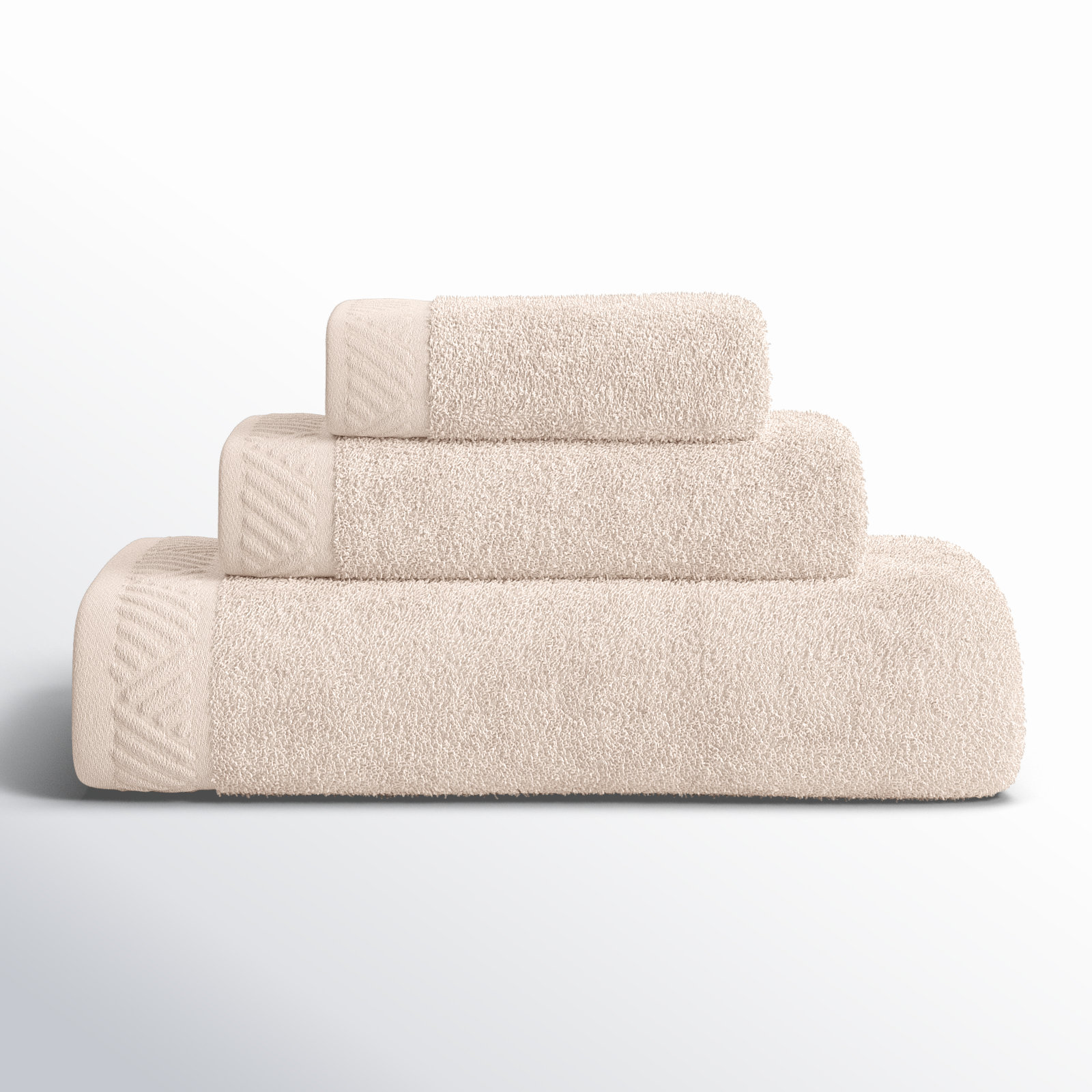 Joss & Main Olender Egyptian-Quality Cotton Medium Weight Textured Soft Absorbent Solid 3 Piece ...