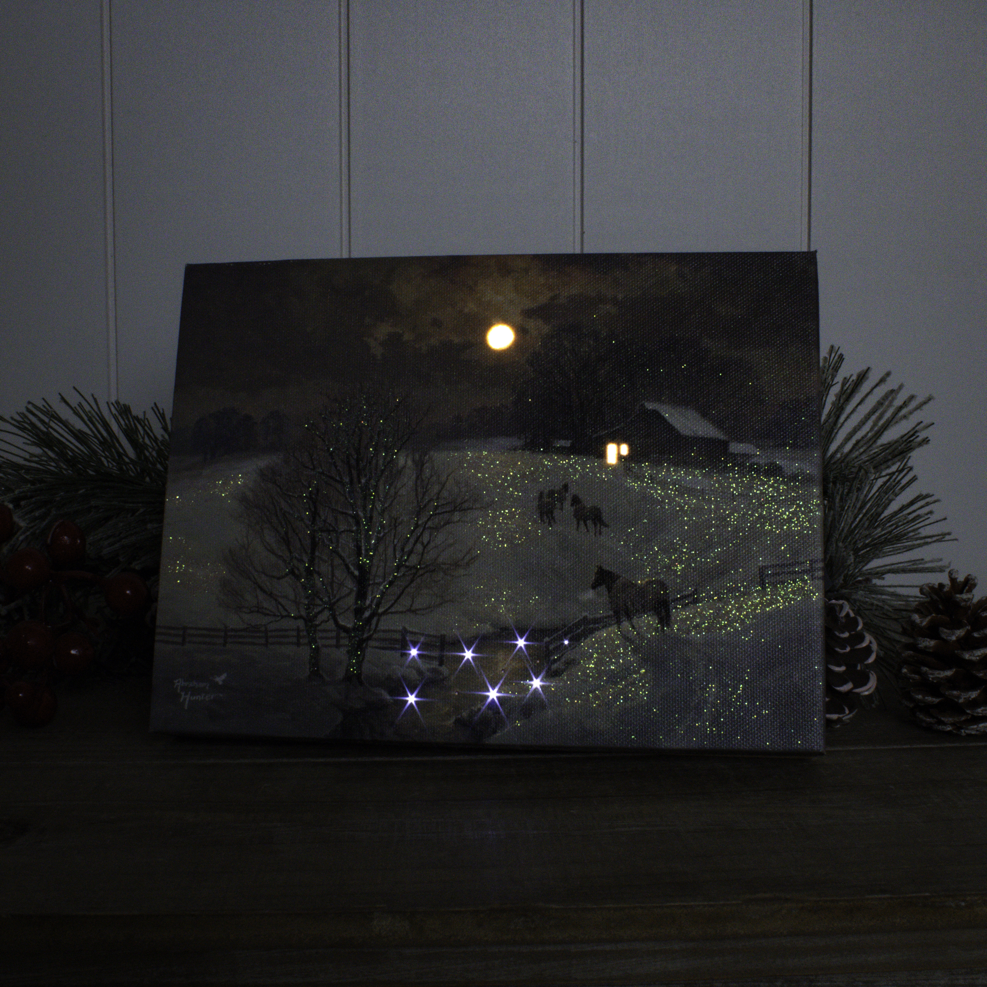 August Grove® Billy - Frozen Fields 8x6 Lighted Tabletop Canvas | Wayfair