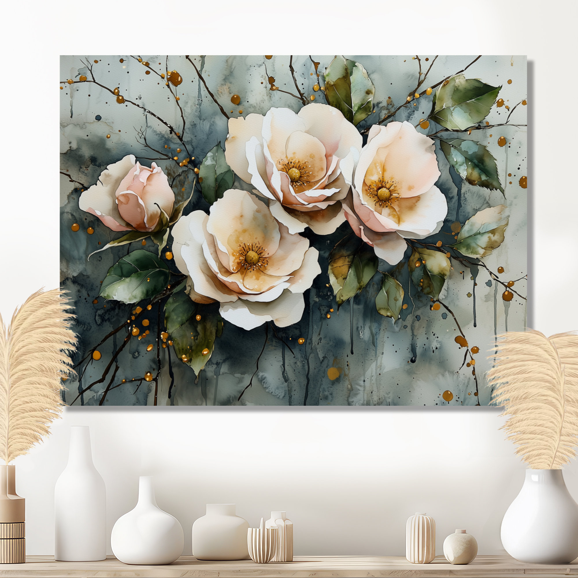 Lark Manor™ Indasha Watercolor Of Thorn And Bloom Roses II - Roses Wall ...