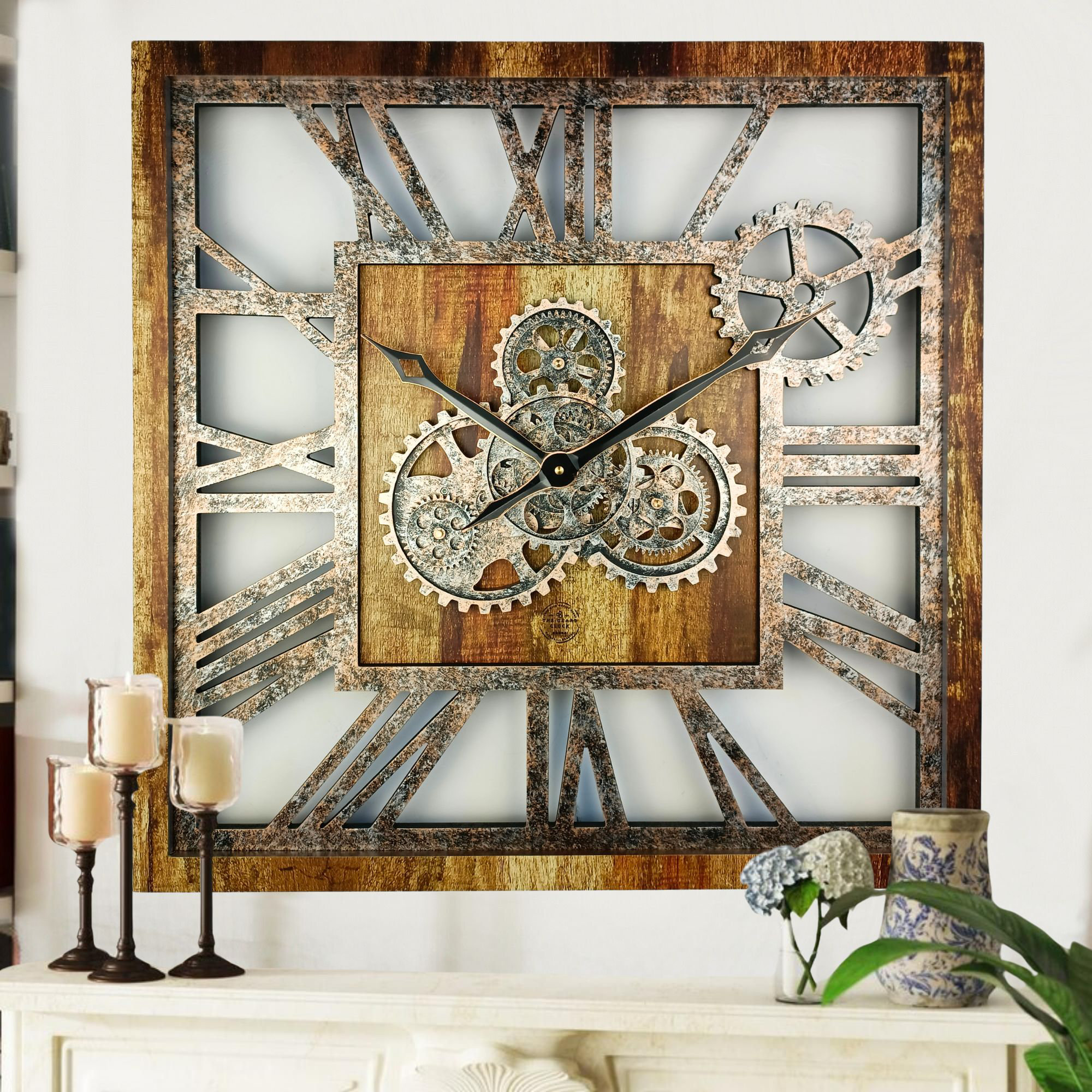 square clock wall