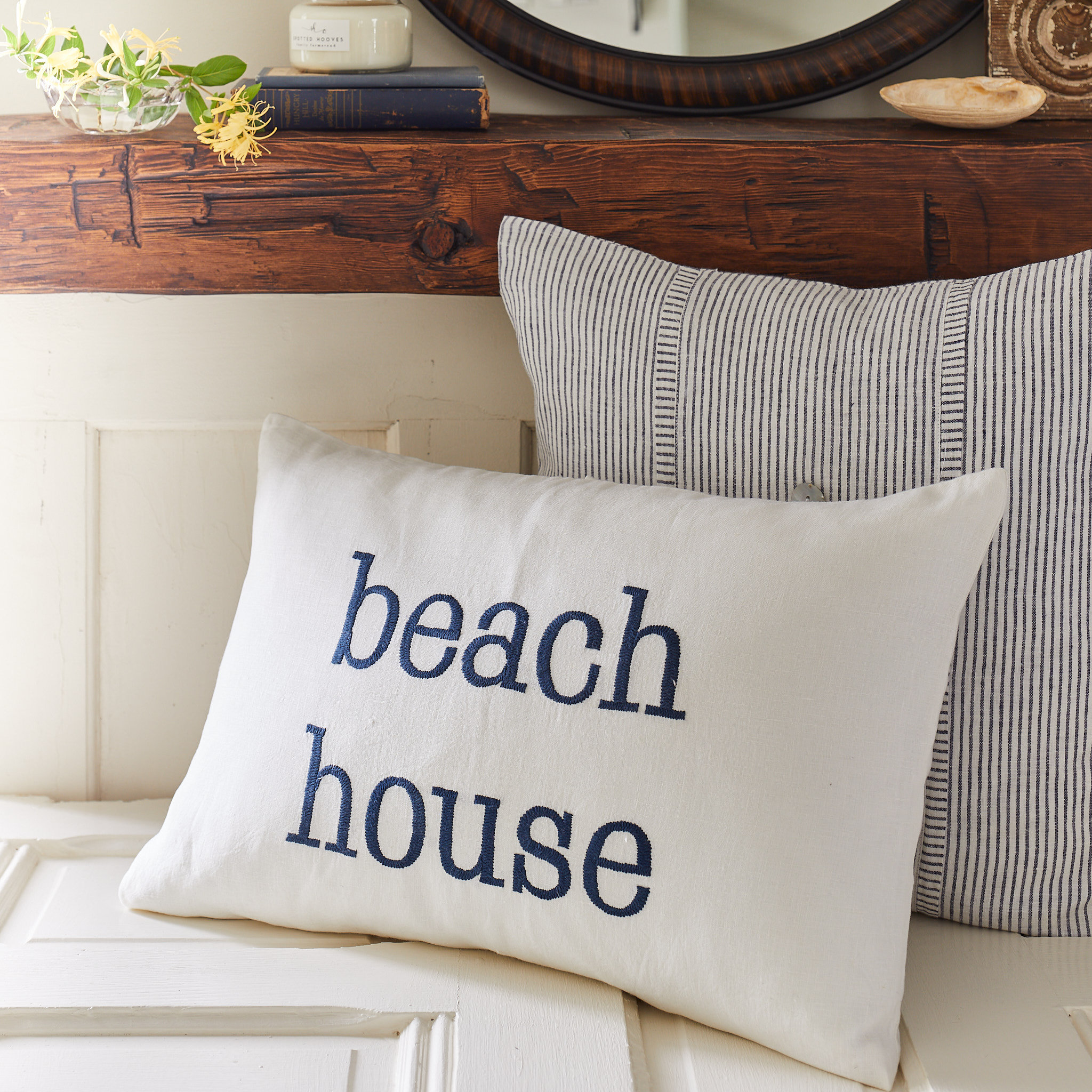 Taylor Linens Beach House Feather Linen Throw Pillow | Wayfair