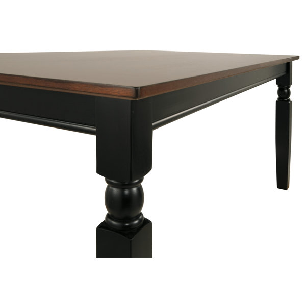 Benjara Vilo Dining Table, 60 Inch Brown Rectangular Wood, Black Turned ...