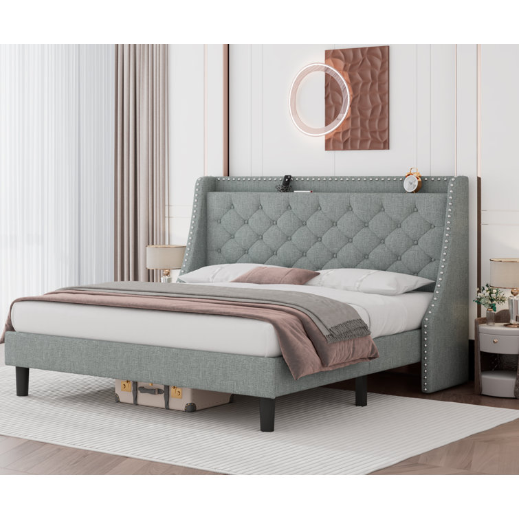 Red Barrel Studio® Upholstered Metal Panel Bed | Wayfair