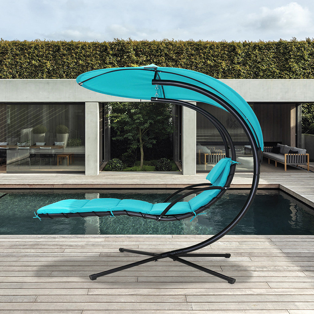 Arlmont & Co. Wirt Patio Hanging Chaise Lounger with Stand - Wayfair Canada