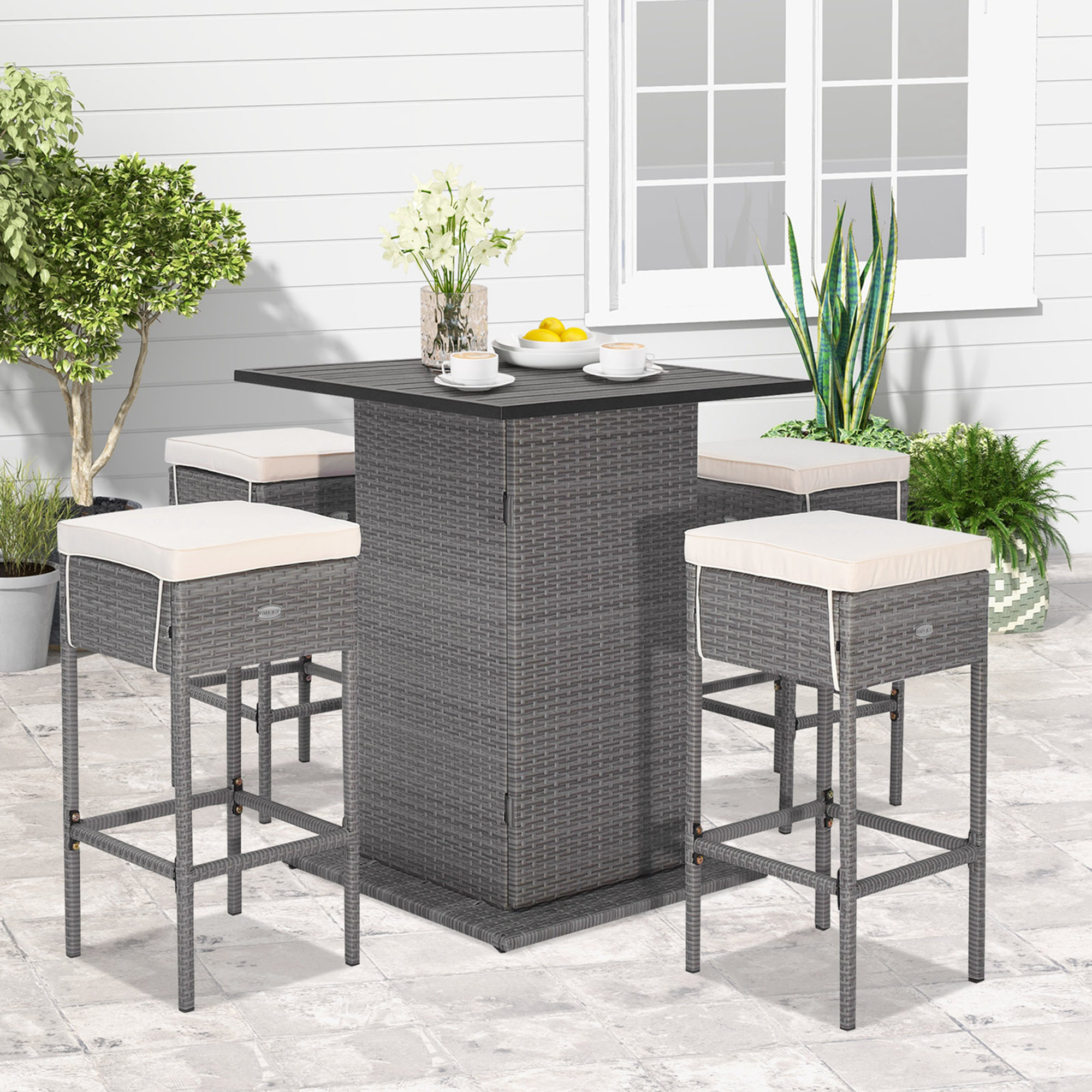 Latitude Run® Marciel Latitude Run® Bar Set with Steel Frame | Wayfair