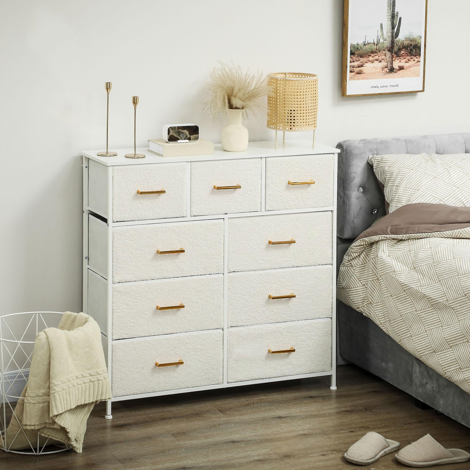 Fairmont Park 100Cm Wide Chest Of Drawers With 9 Fabric Drawers ...